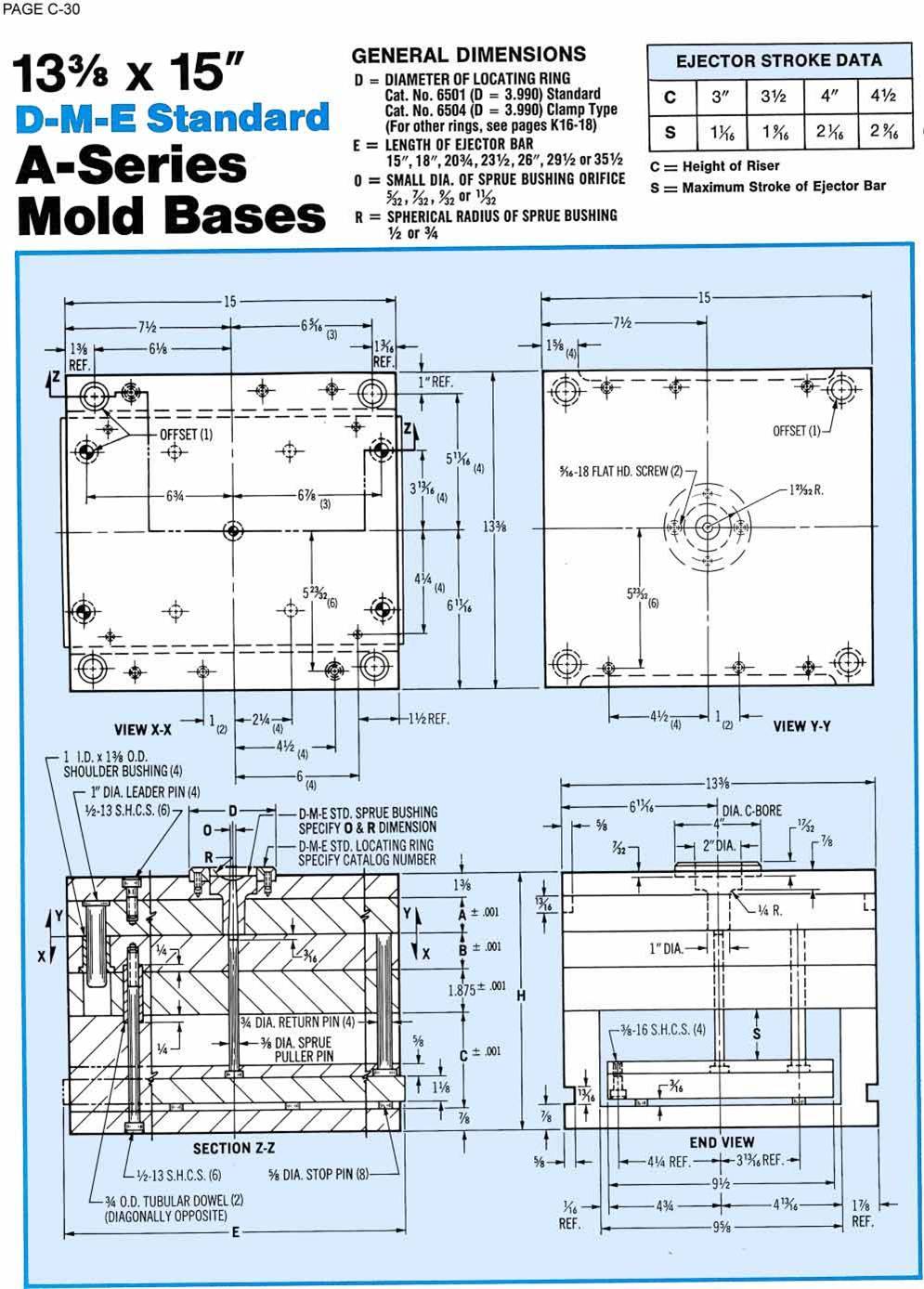 DME standard A 13.375 series mold bases